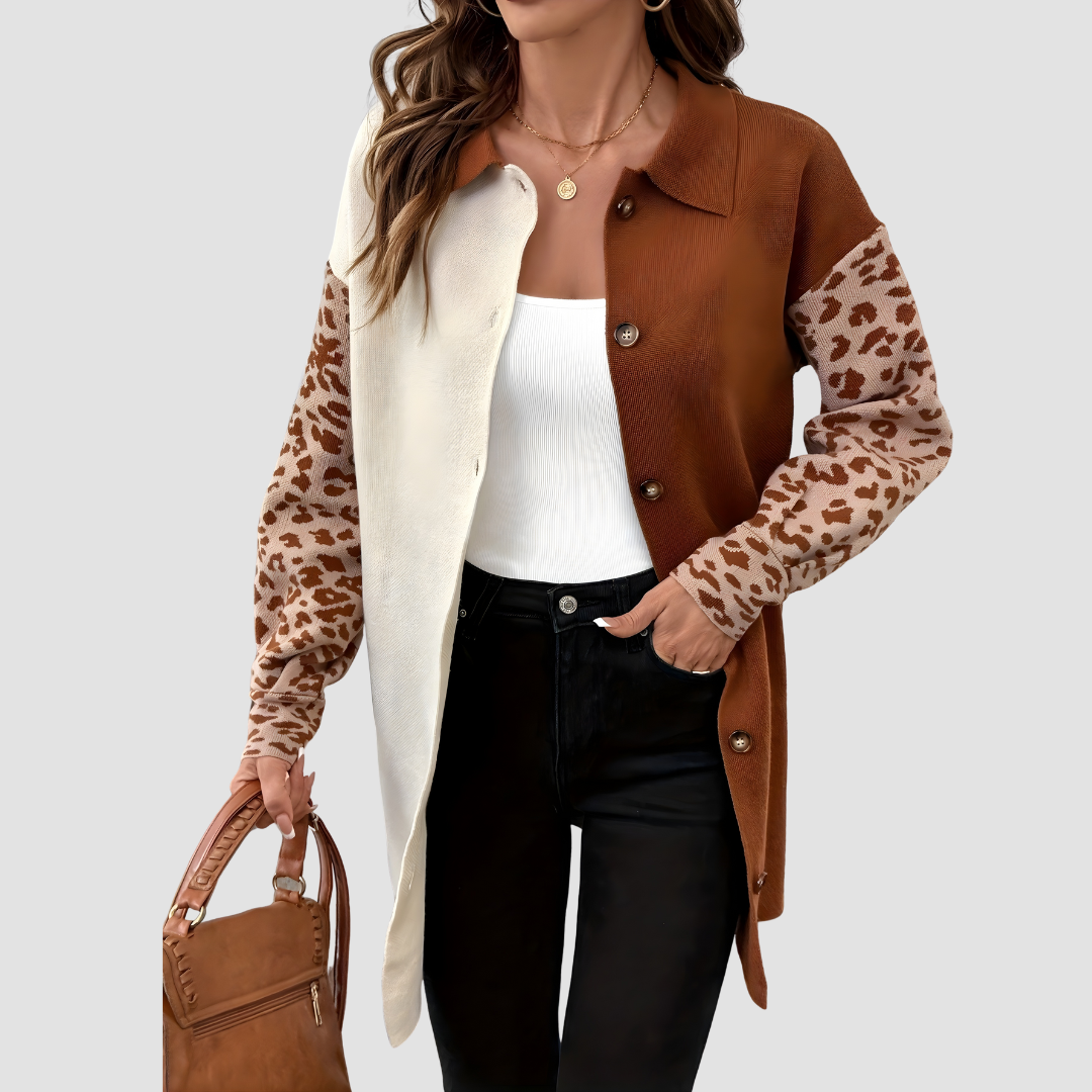 Sabina | Leopard Knit Cardigan Coat
